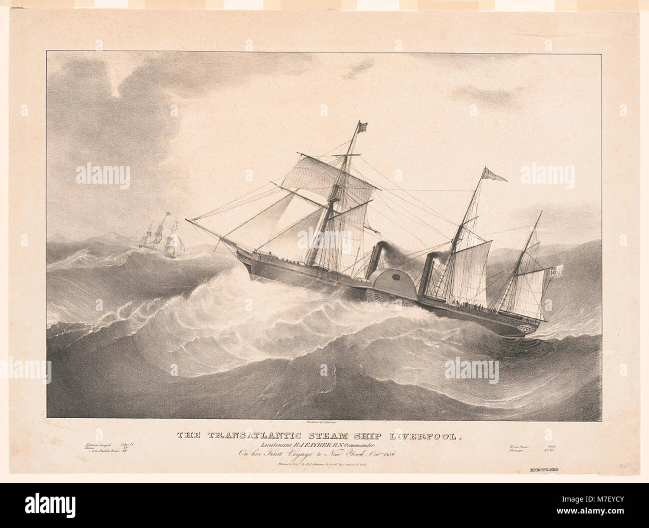 A photograph of the transatlantic steamship Liverpool, illustrating the ...