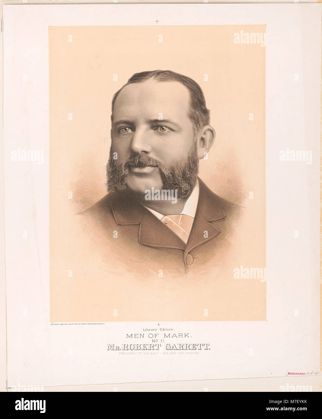 A portrait of Robert Garrett, a prominent American businessman and ...
