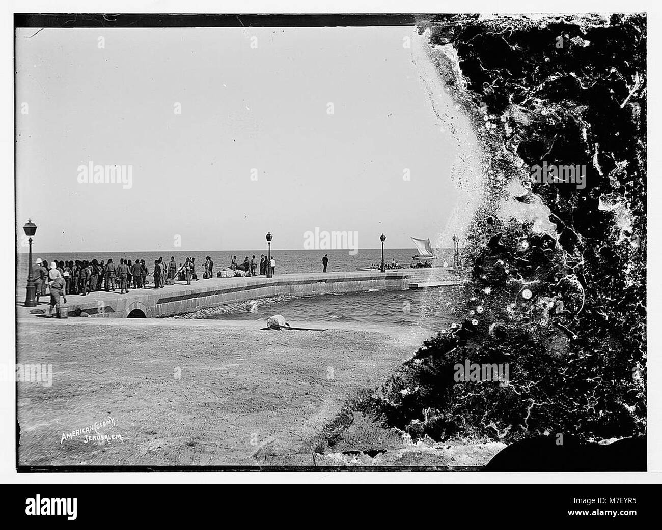 State visit to Jerusalem of Wilhelm II of Germany in 1898. Quay at ...