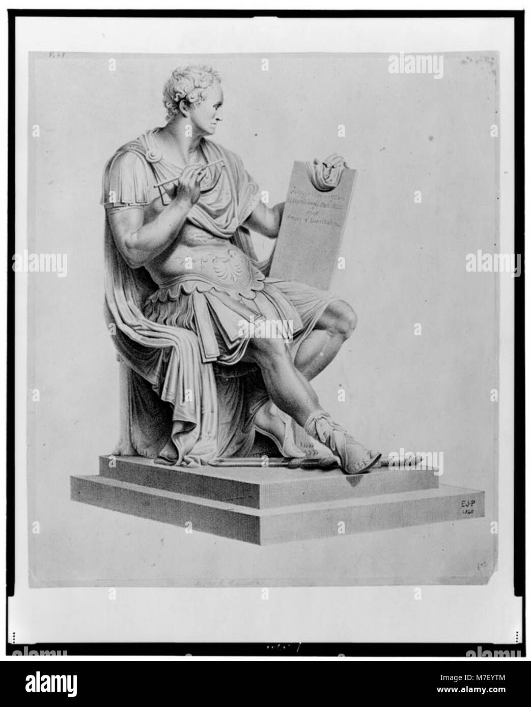A marble statue of George Washington created by the Italian sculptor ...