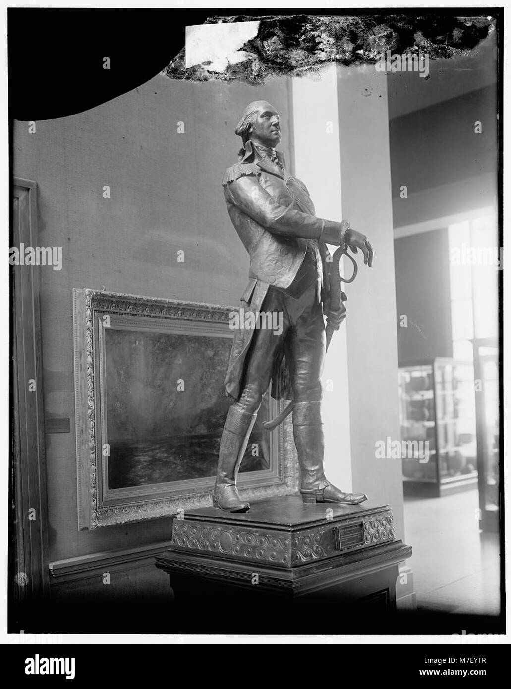 A photograph of the statue of George Washington, showcasing the iconic ...