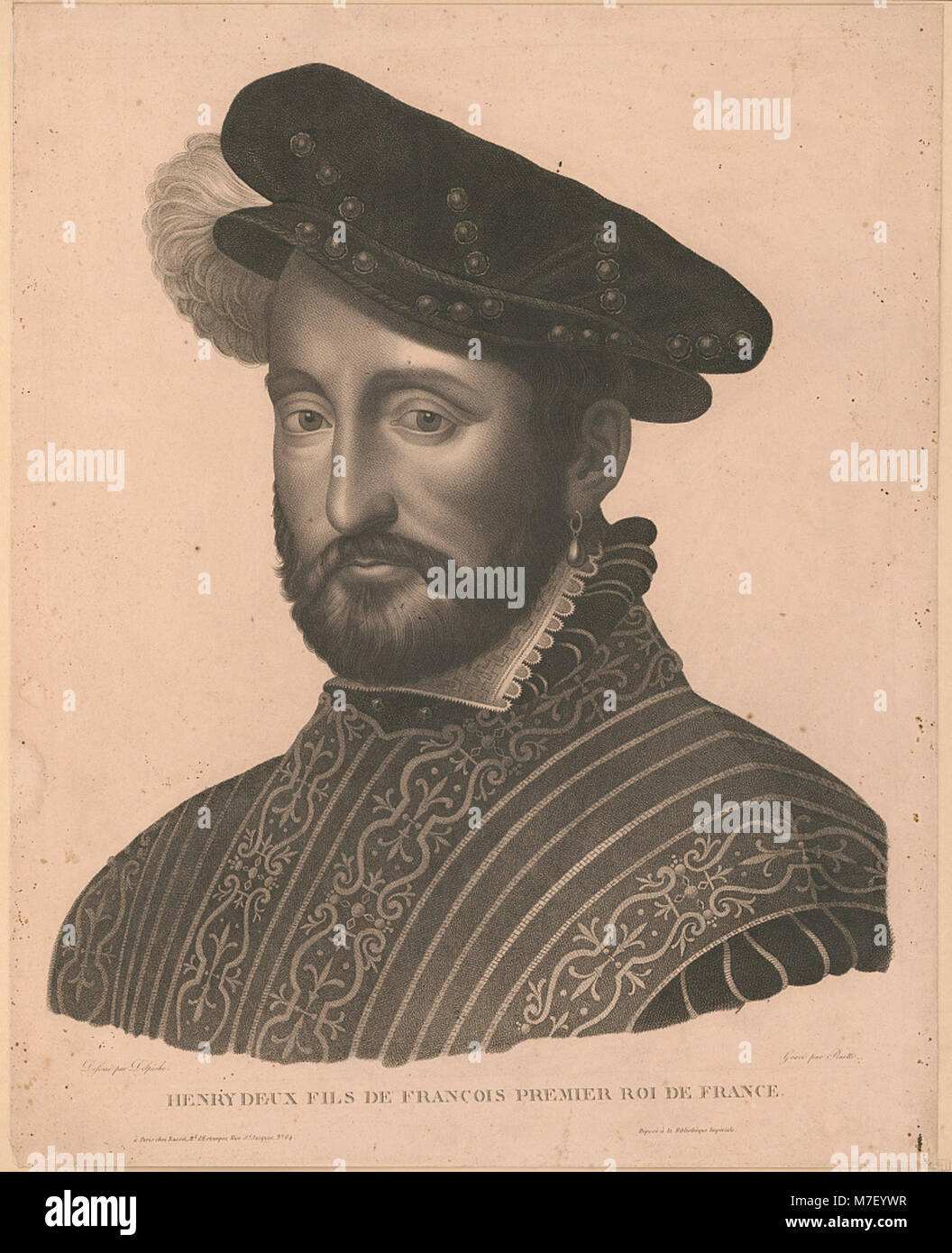 A portrait of Henry II, son of François I, King of France. Henry II ...