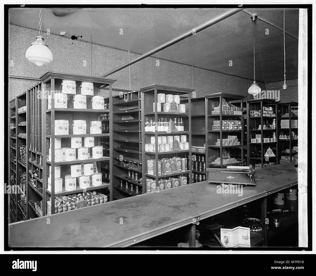 A photograph of the stock room at Stewart Motors Co. located at 4th ...