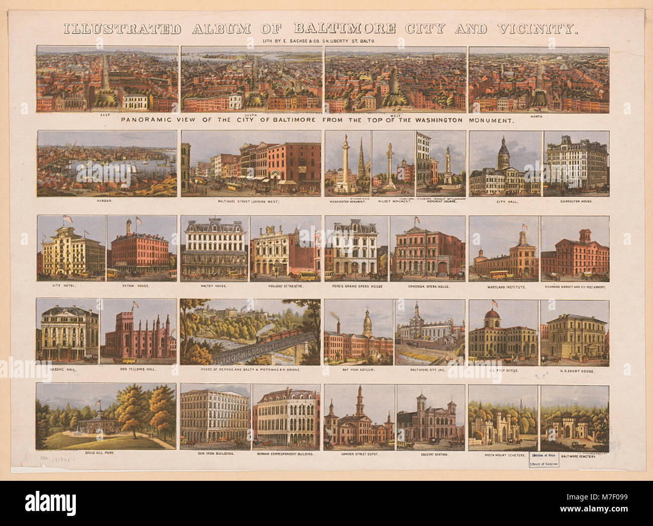 A historical illustrated album showcasing the city of Baltimore and its ...