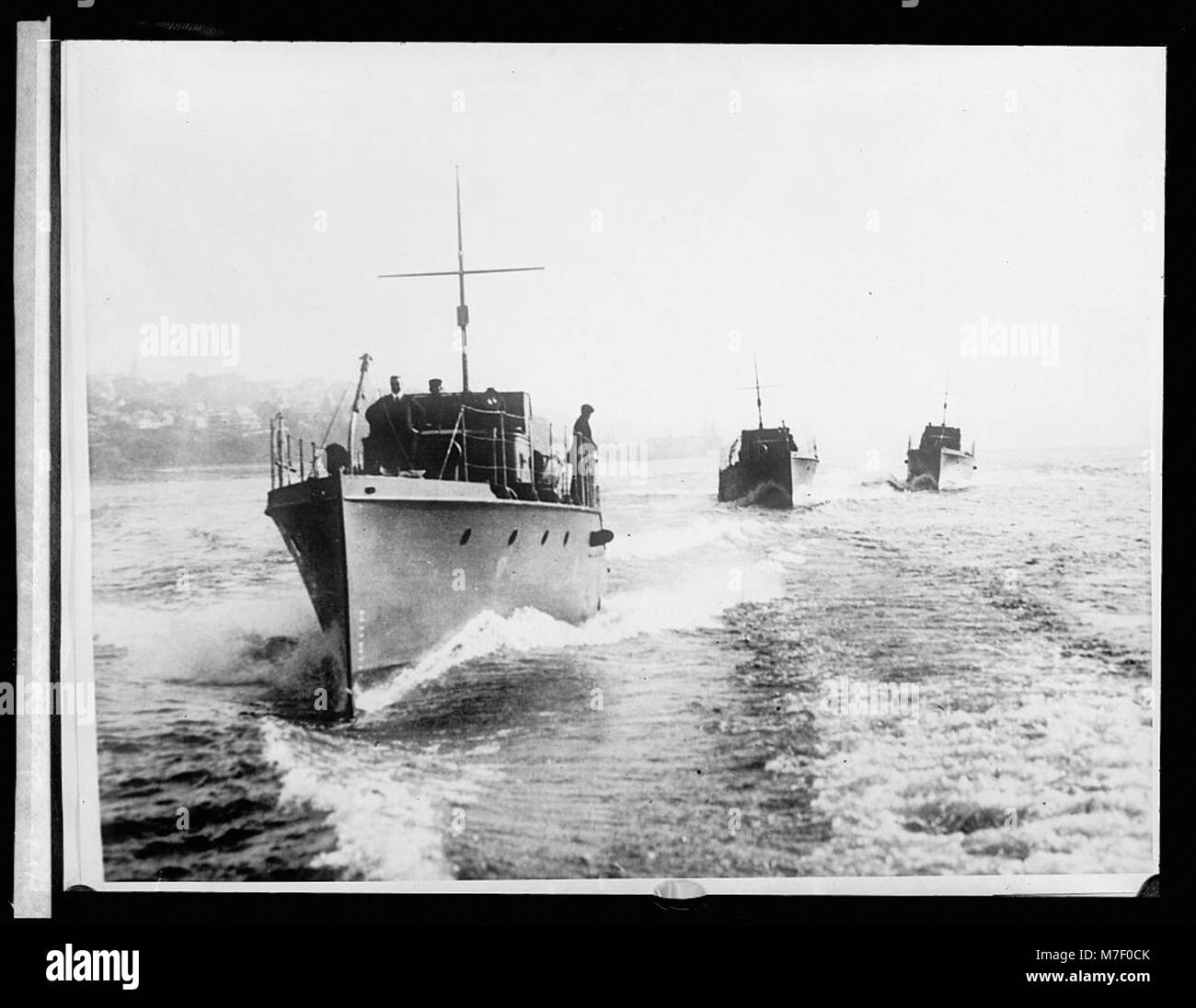 This image shows a group of submarine chasers, small naval vessels used ...