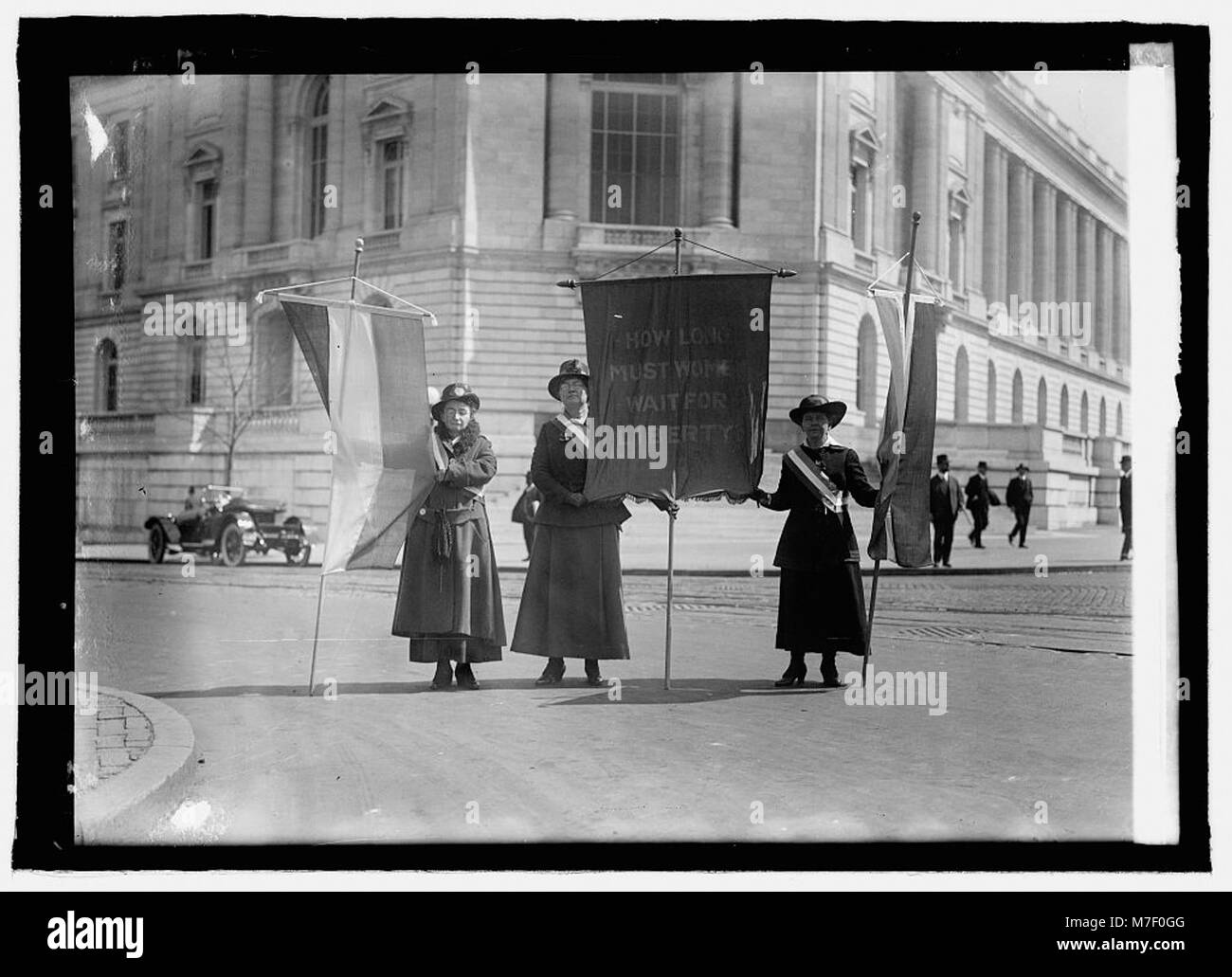 A photograph of suffragette picketers protesting at the Senate Office ...