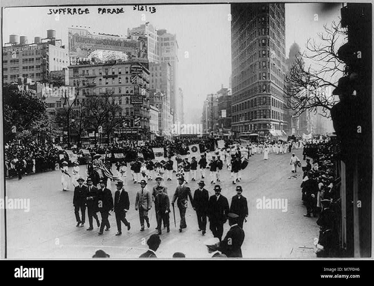 A suffrage parade in New York City, featuring women marching for women ...