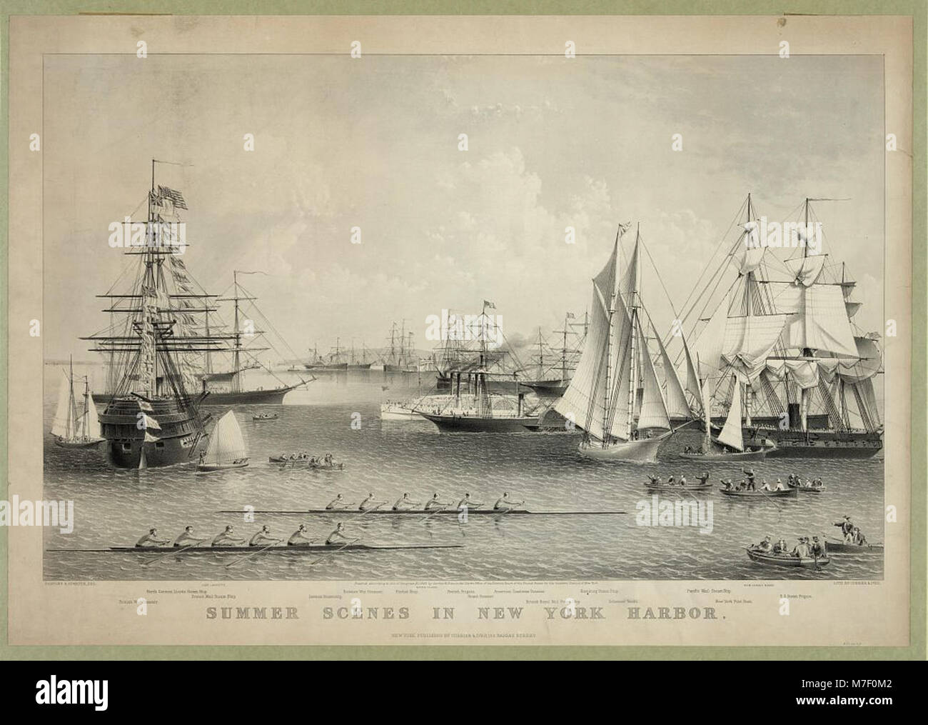 A collection of summer scenes from New York Harbor, capturing maritime ...