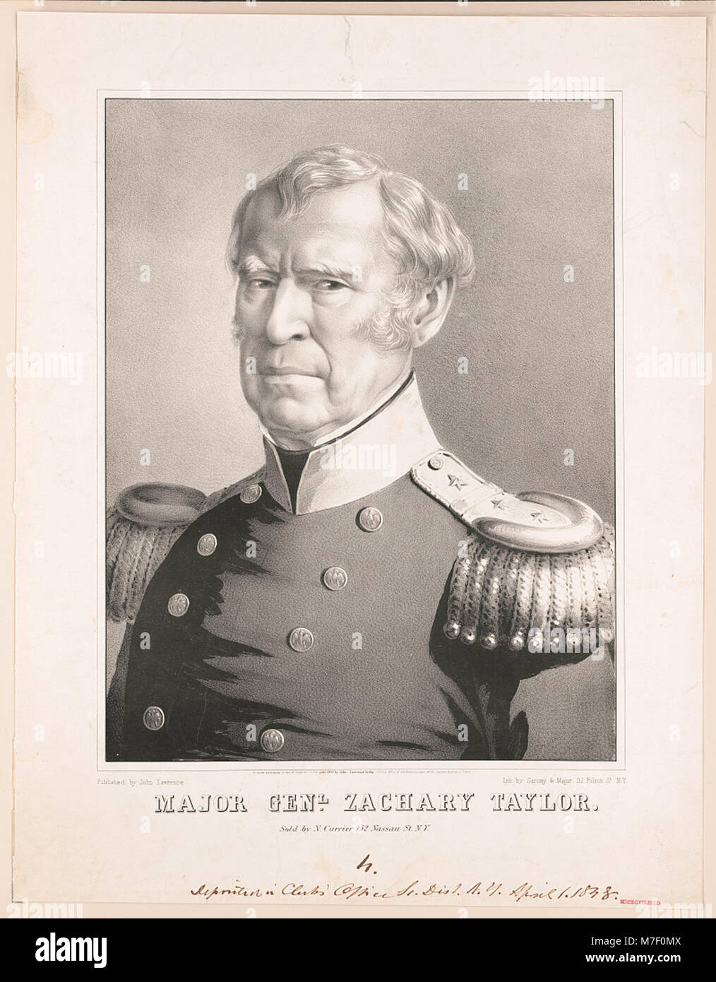 A portrait of Major General Zachary Taylor, a key military leader and ...