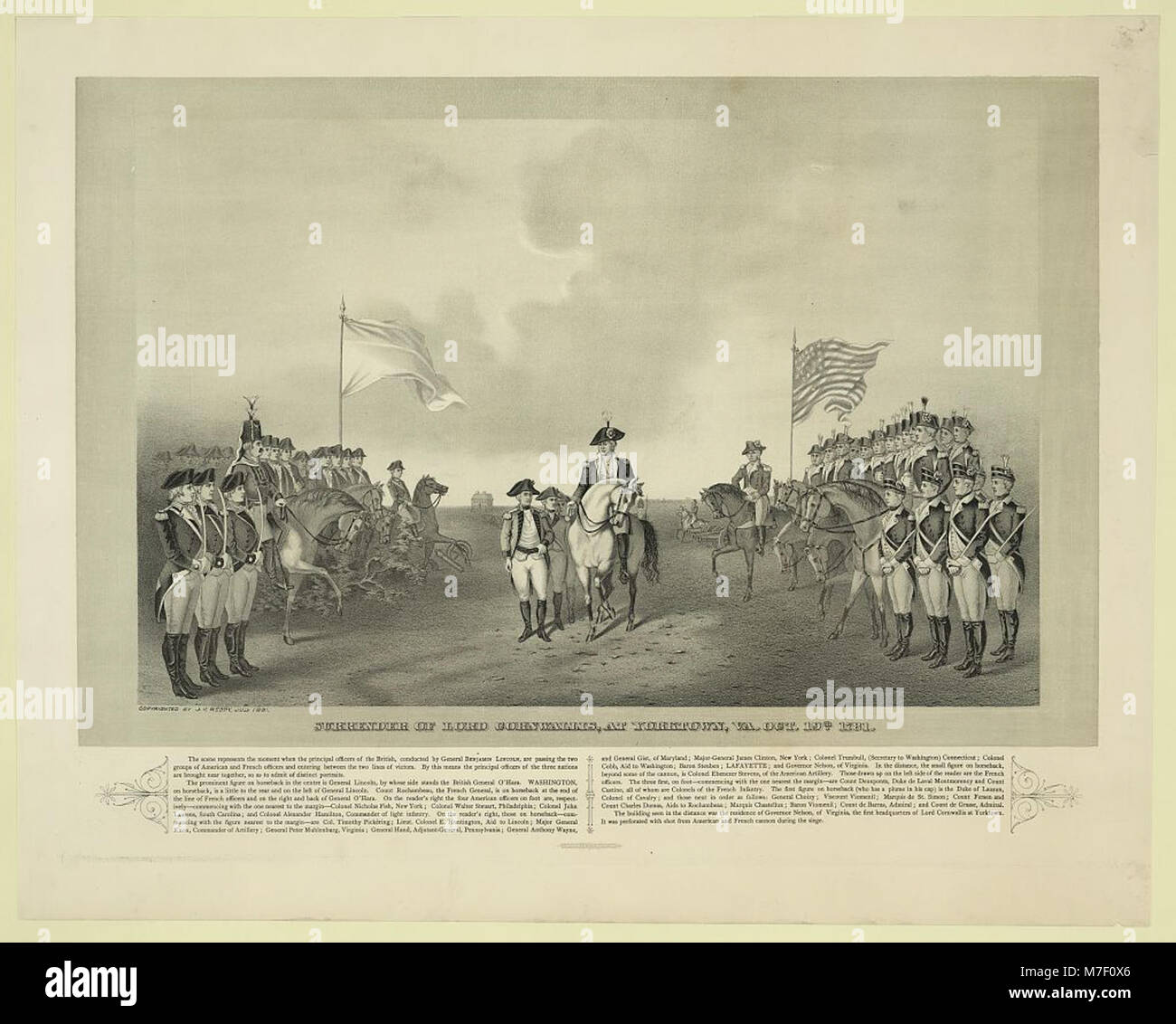 The surrender of Lord Cornwallis at Yorktown on October 19, 1781 ...