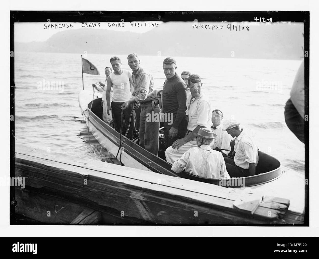 A group of Syracuse crew members visiting Poughkeepsie. This image ...