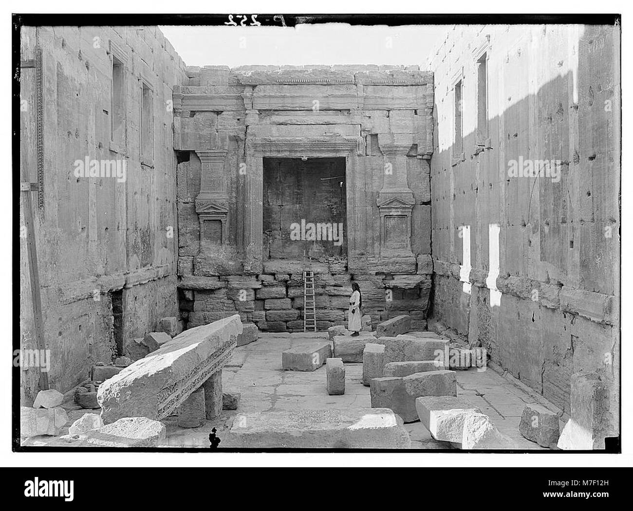 A photograph of the inner 'cella' of the Temple of Baal in Palmyra ...