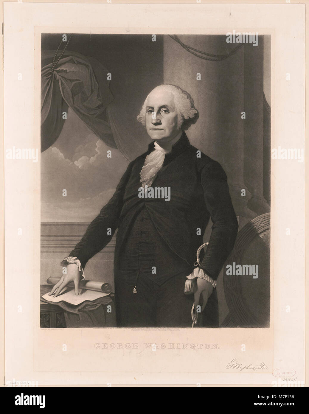 Portrait of George Washington, the first President of the United States ...