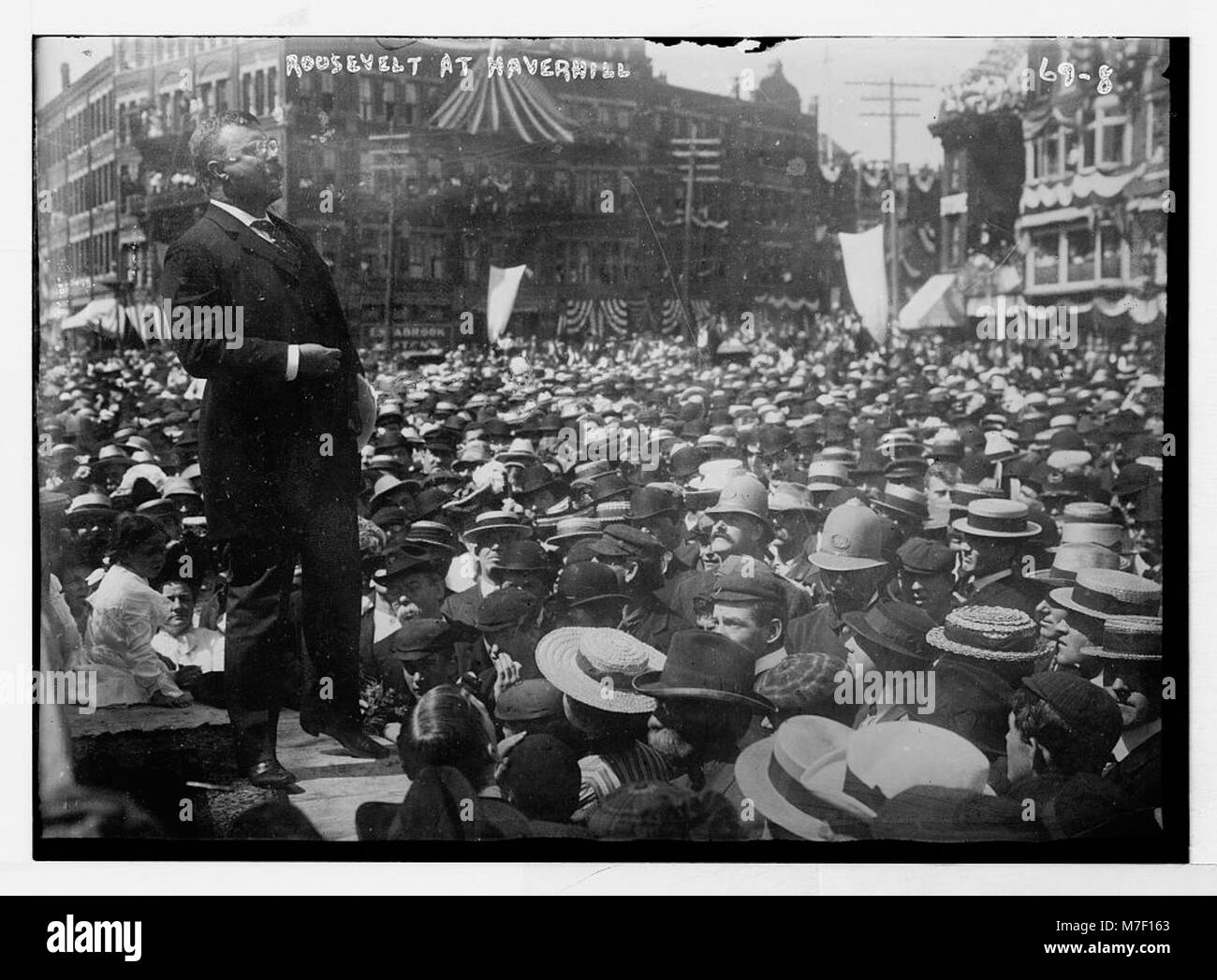A photograph of Theodore Roosevelt taken during his visit to Haverhill ...
