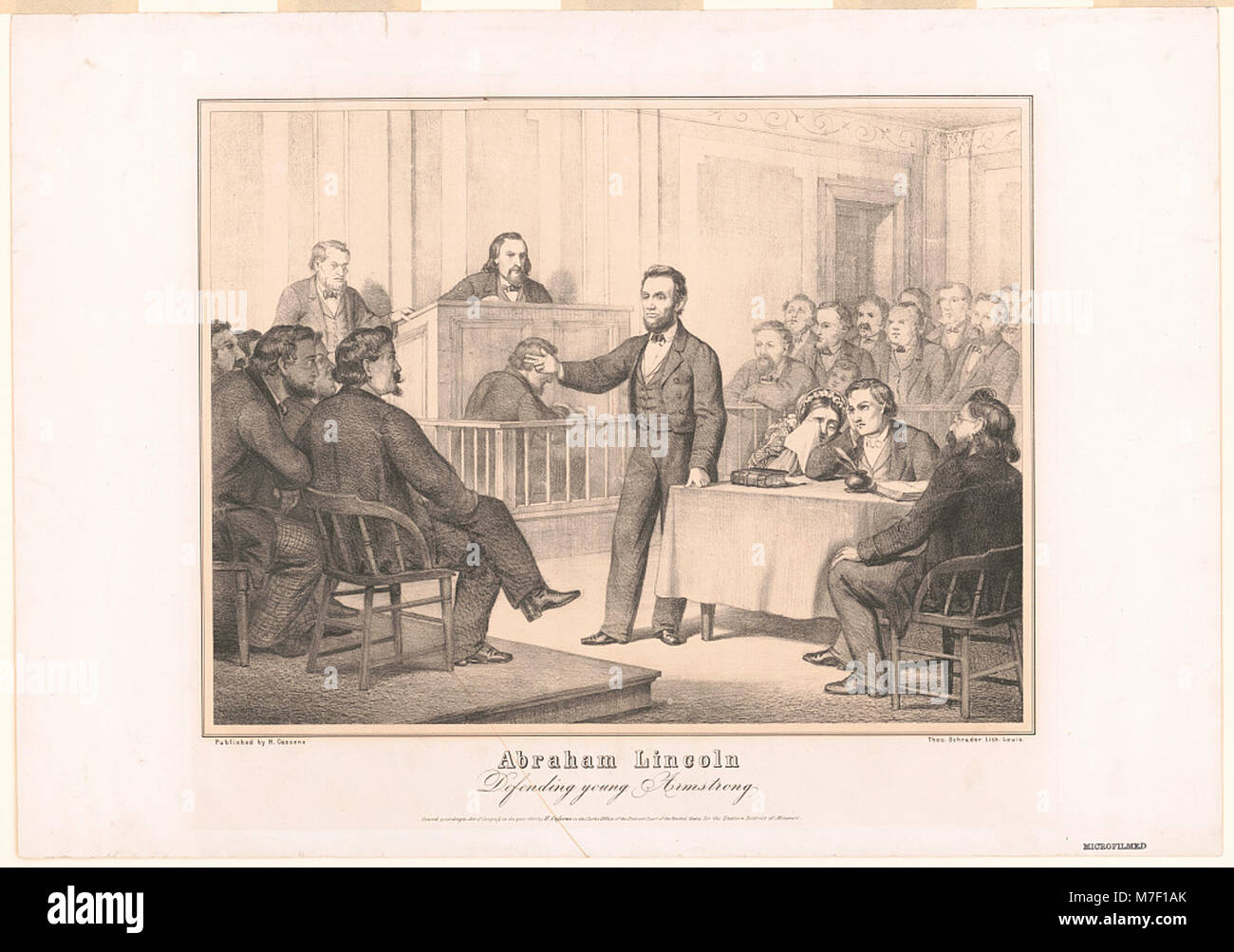 A historical depiction of Abraham Lincoln defending young Armstrong ...
