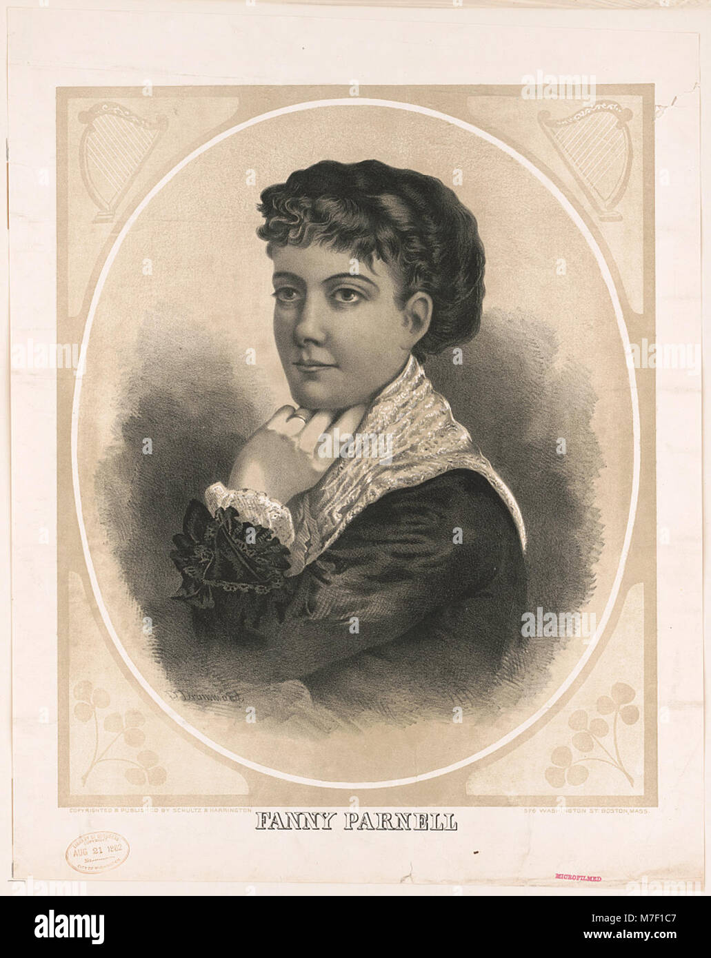 A portrait of Fanny Parnell, an Irish political activist and sister of ...