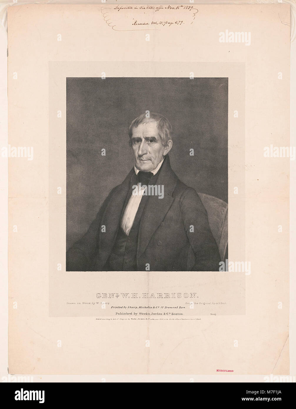 This image depicts General William Henry Harrison, the 9th President of ...