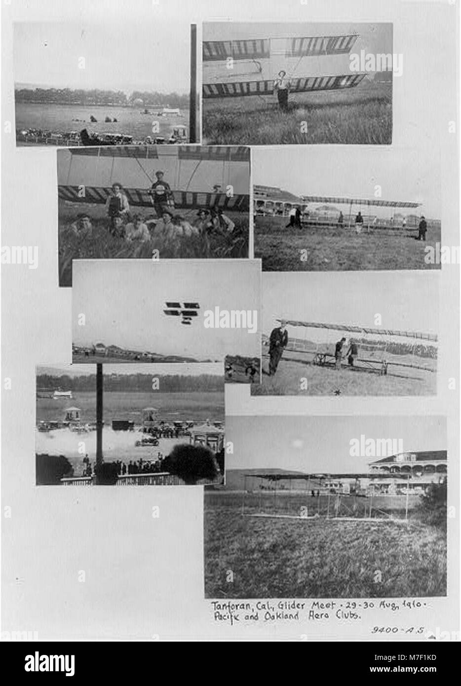 A historic photograph from the Tanforan glider meet held in California ...