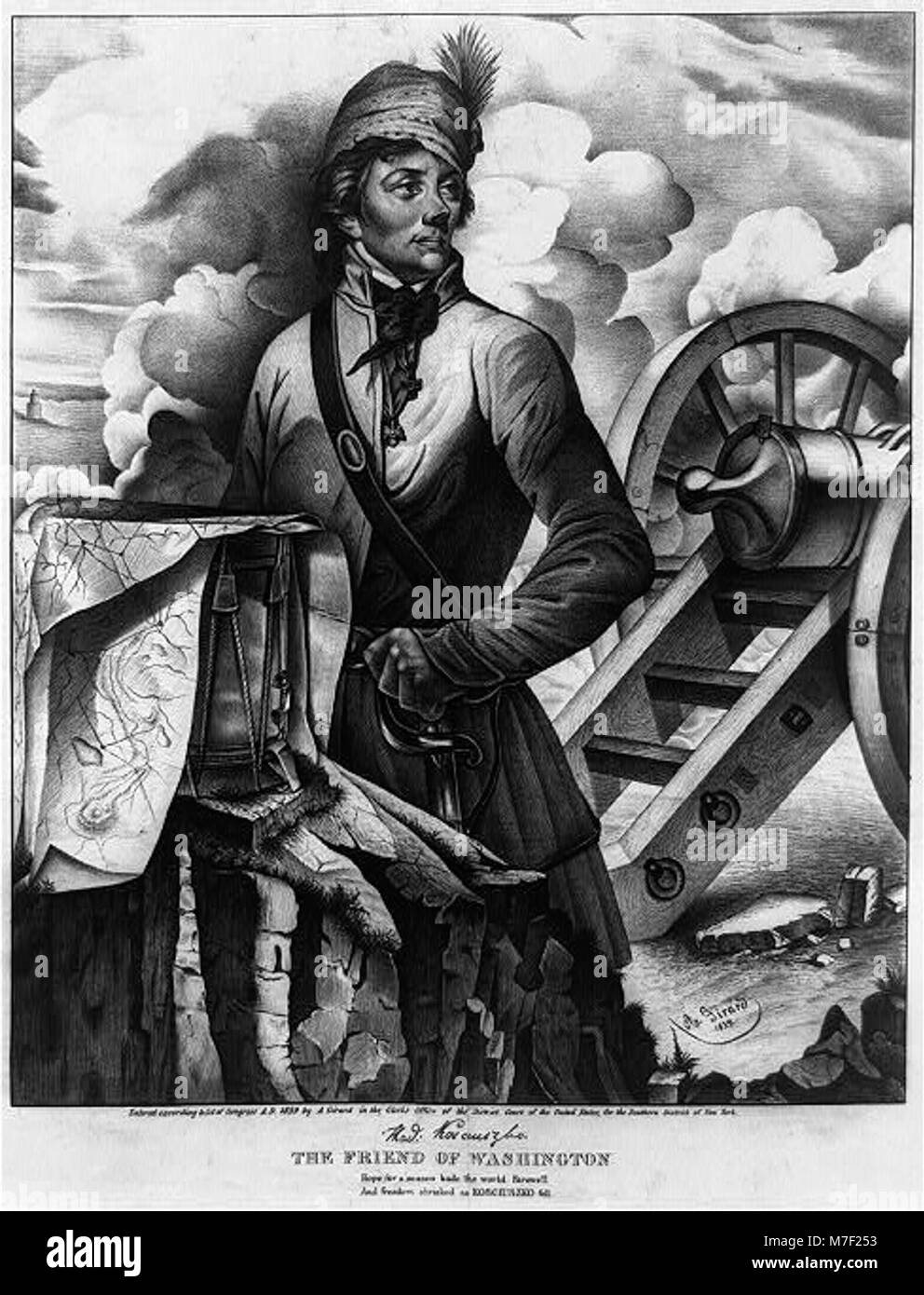 A portrait of Thaddeus Kosciuszko, a Polish military engineer and hero ...