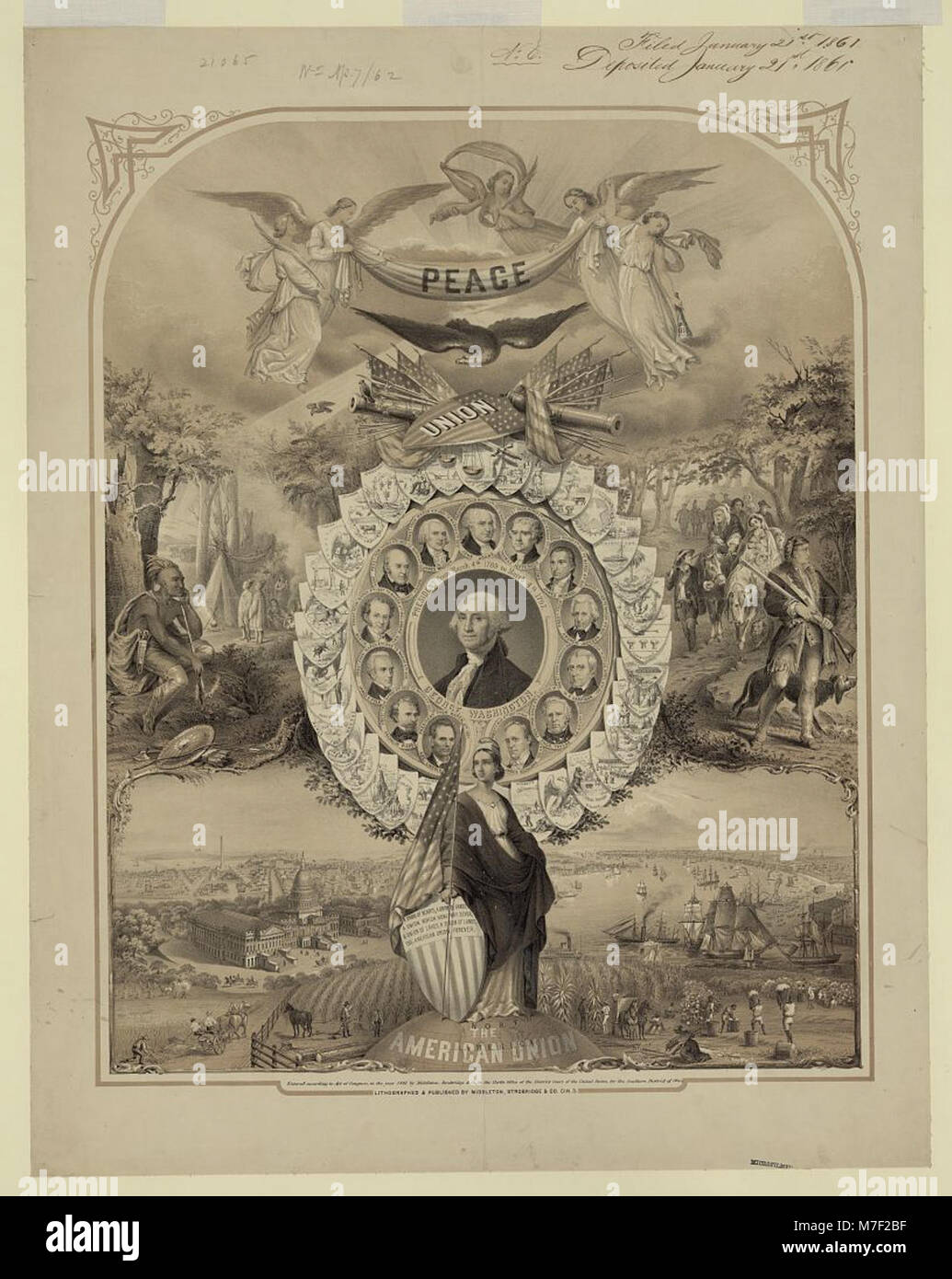 The American Union, likely referring to a representation of the U.S ...