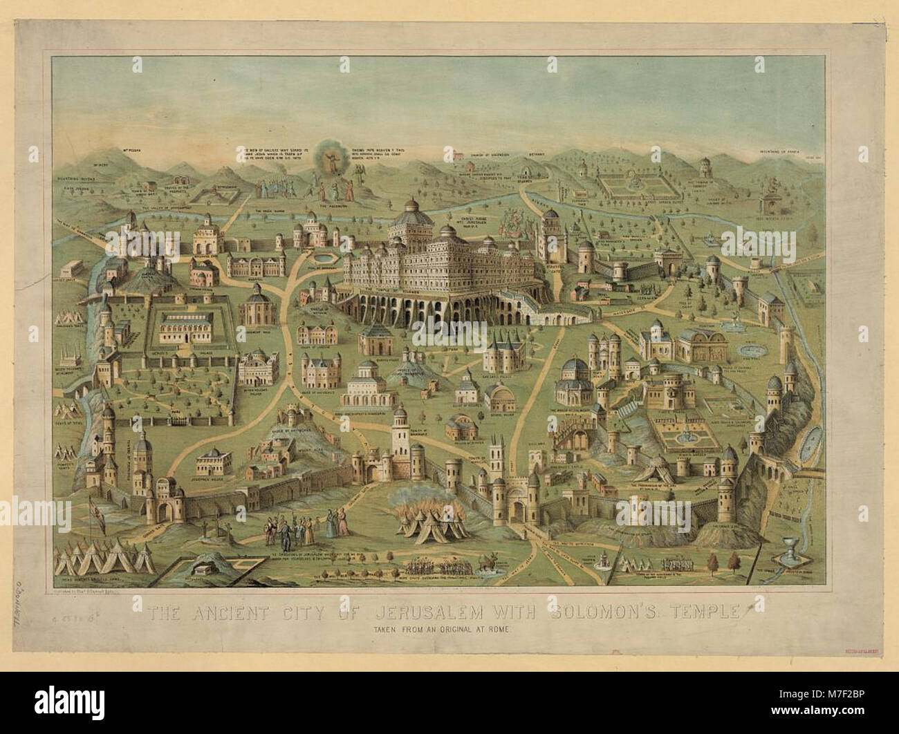 This image portrays the ancient city of Jerusalem, featuring a ...