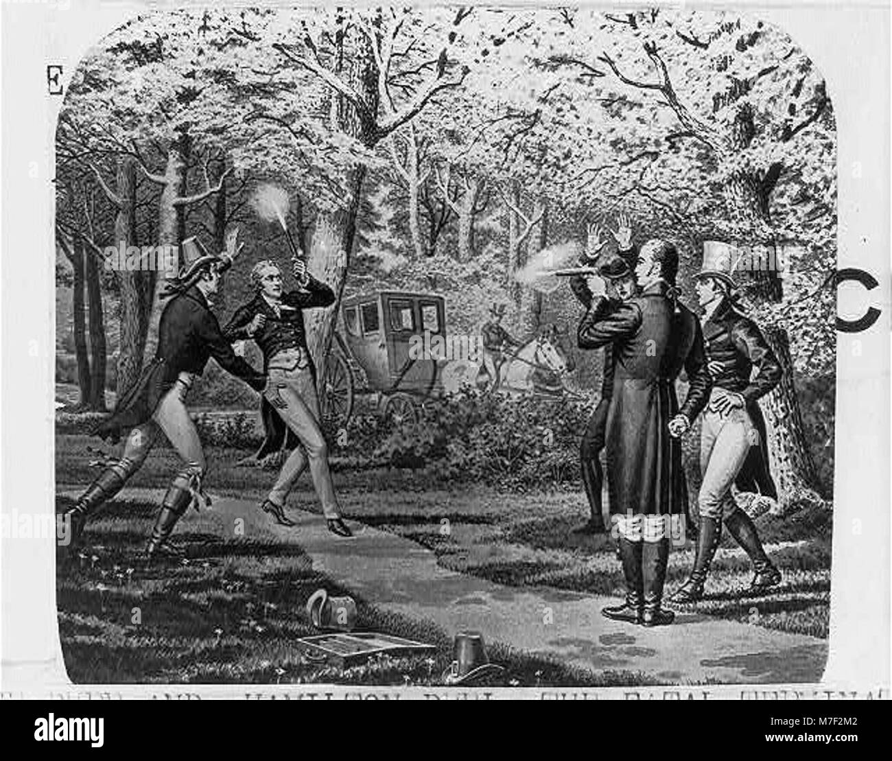 A depiction of the infamous duel between Alexander Hamilton and Aaron ...