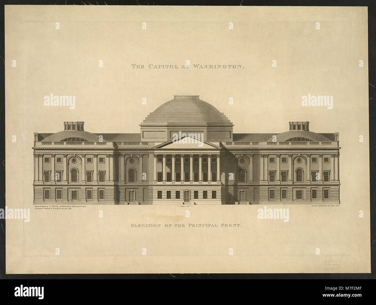 A detailed elevation of the United States Capitol, designed by ...