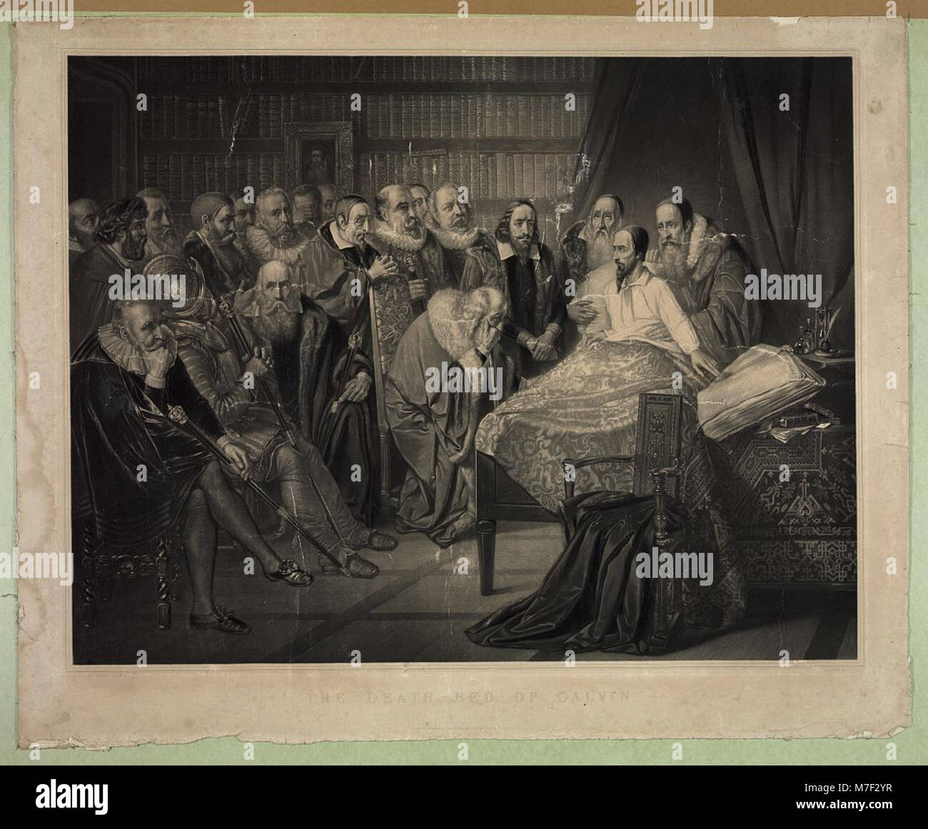 The death-bed of Calvin LCCN2003688579 Stock Photo - Alamy