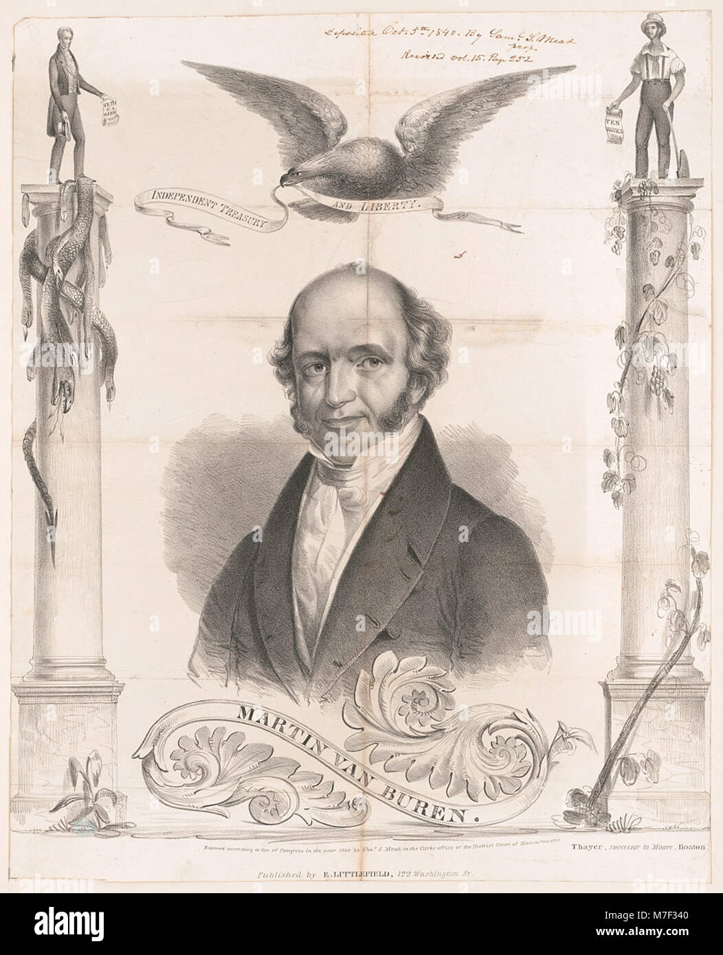 A portrait of Martin Van Buren, the 8th President of the United States ...