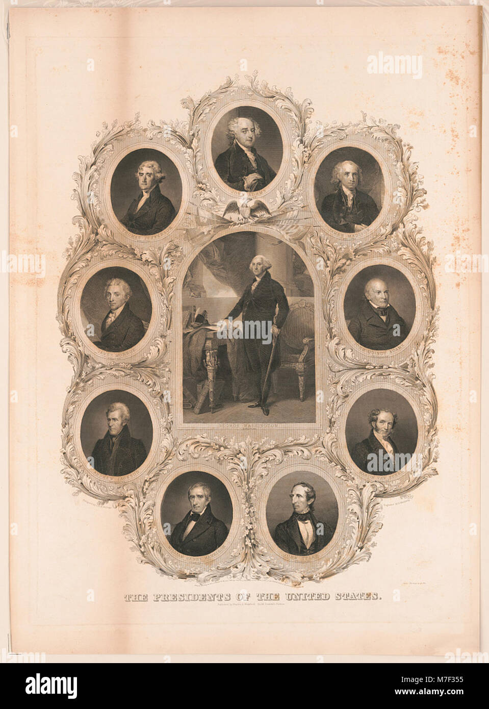 A historical compilation of the U.S. presidents, depicting portraits or ...