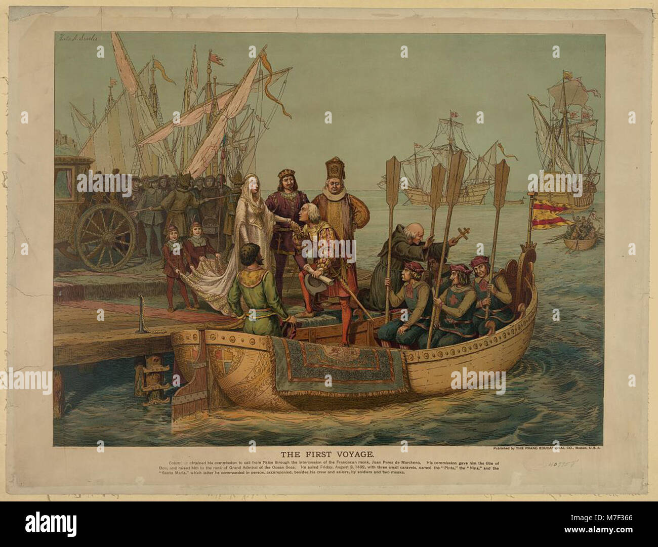 This image commemorates the first voyage of an important historical ...