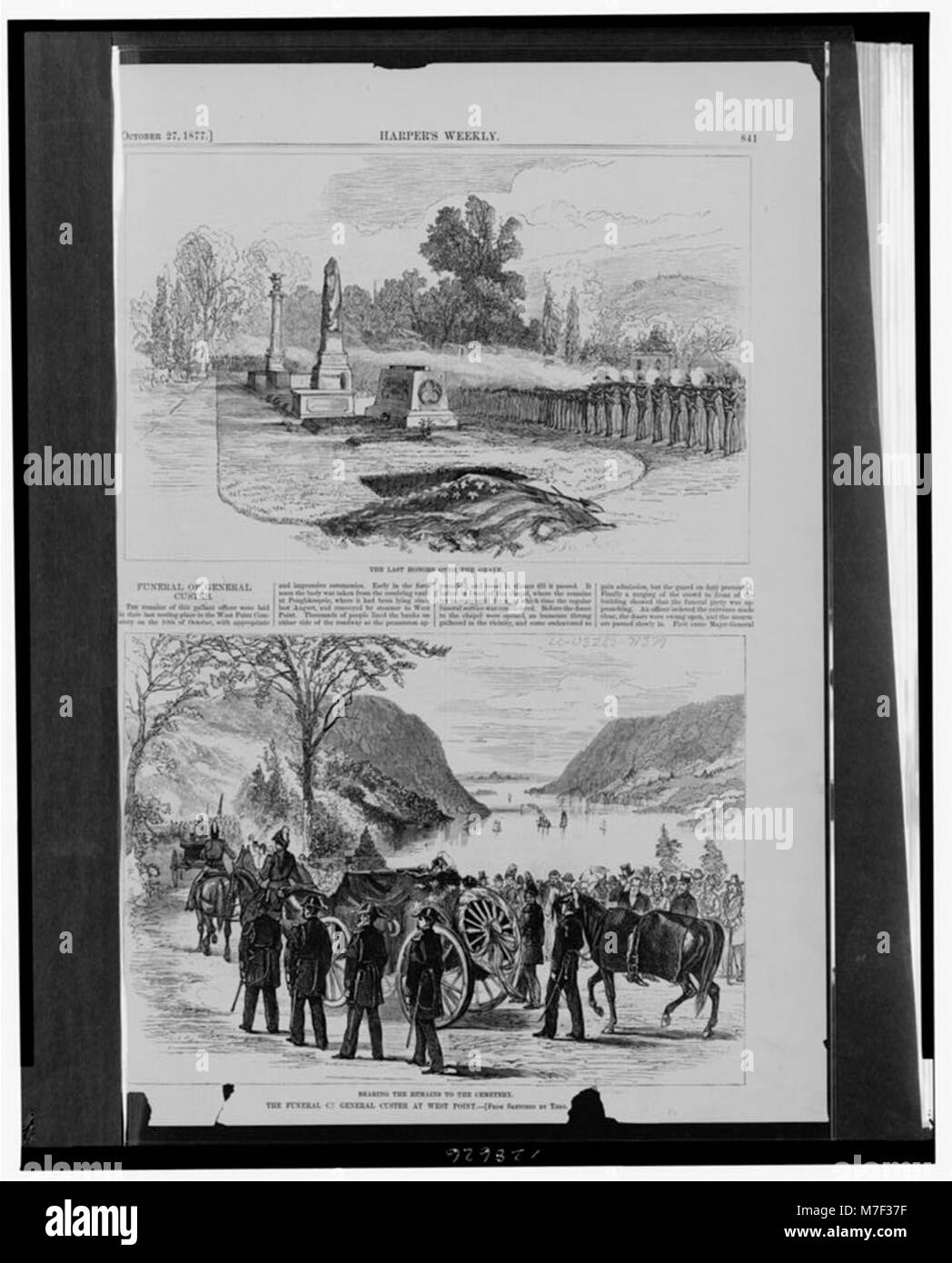 A depiction of the funeral of General George Armstrong Custer at West ...