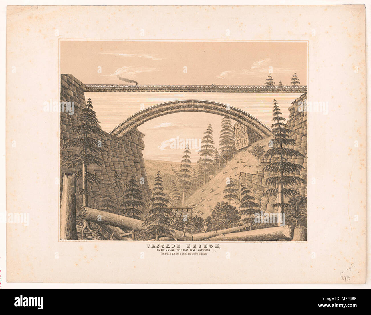 This photograph depicts the Cascade Bridge on the New York and Erie ...