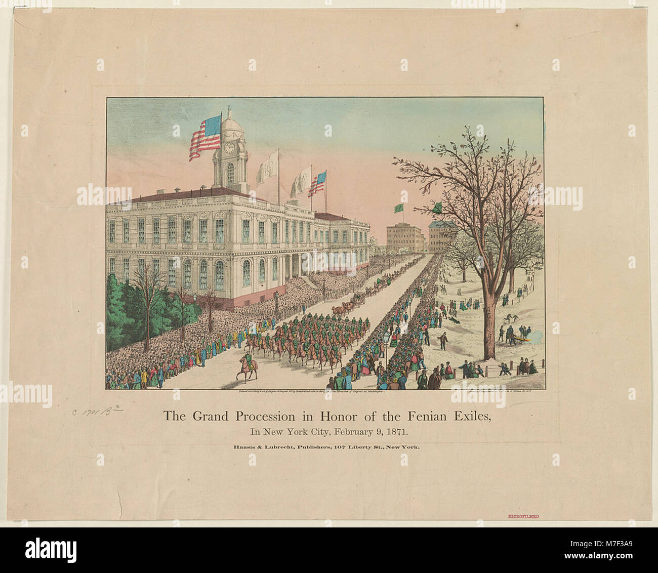 A historical photograph of the grand procession held in New York City ...