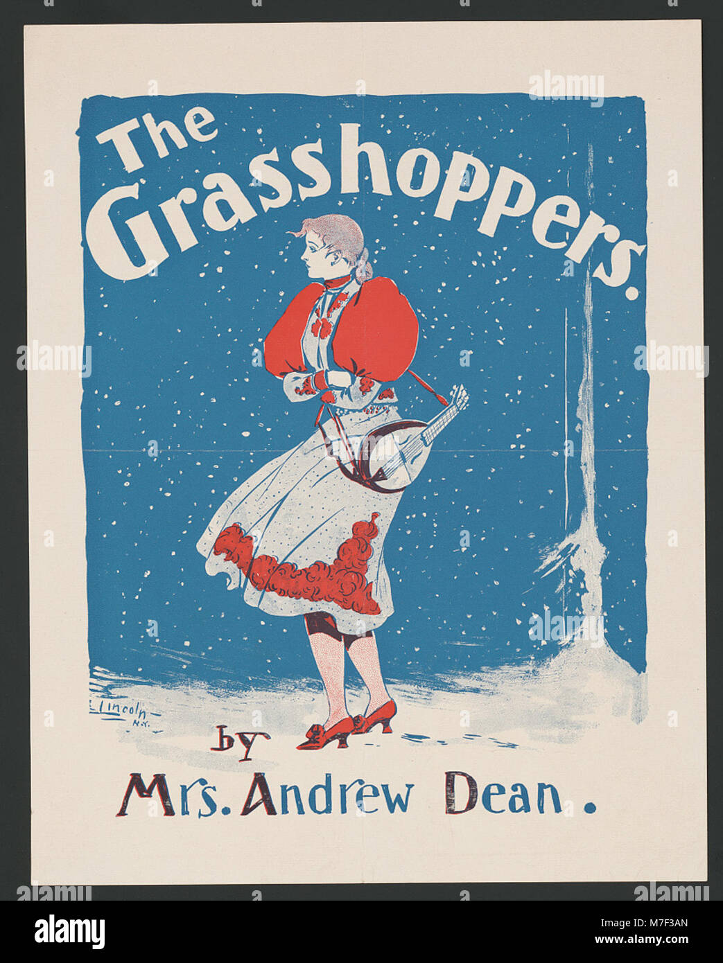 A depiction of grasshoppers created by Mrs. Andrew Dean, illustrating ...
