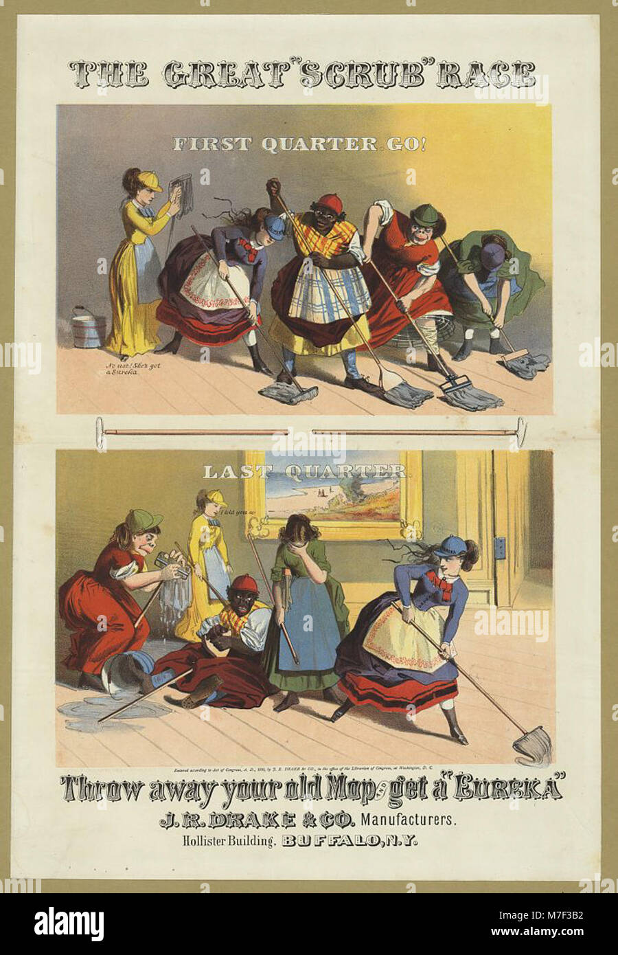 A historical image capturing the excitement of the great scrub race, a ...