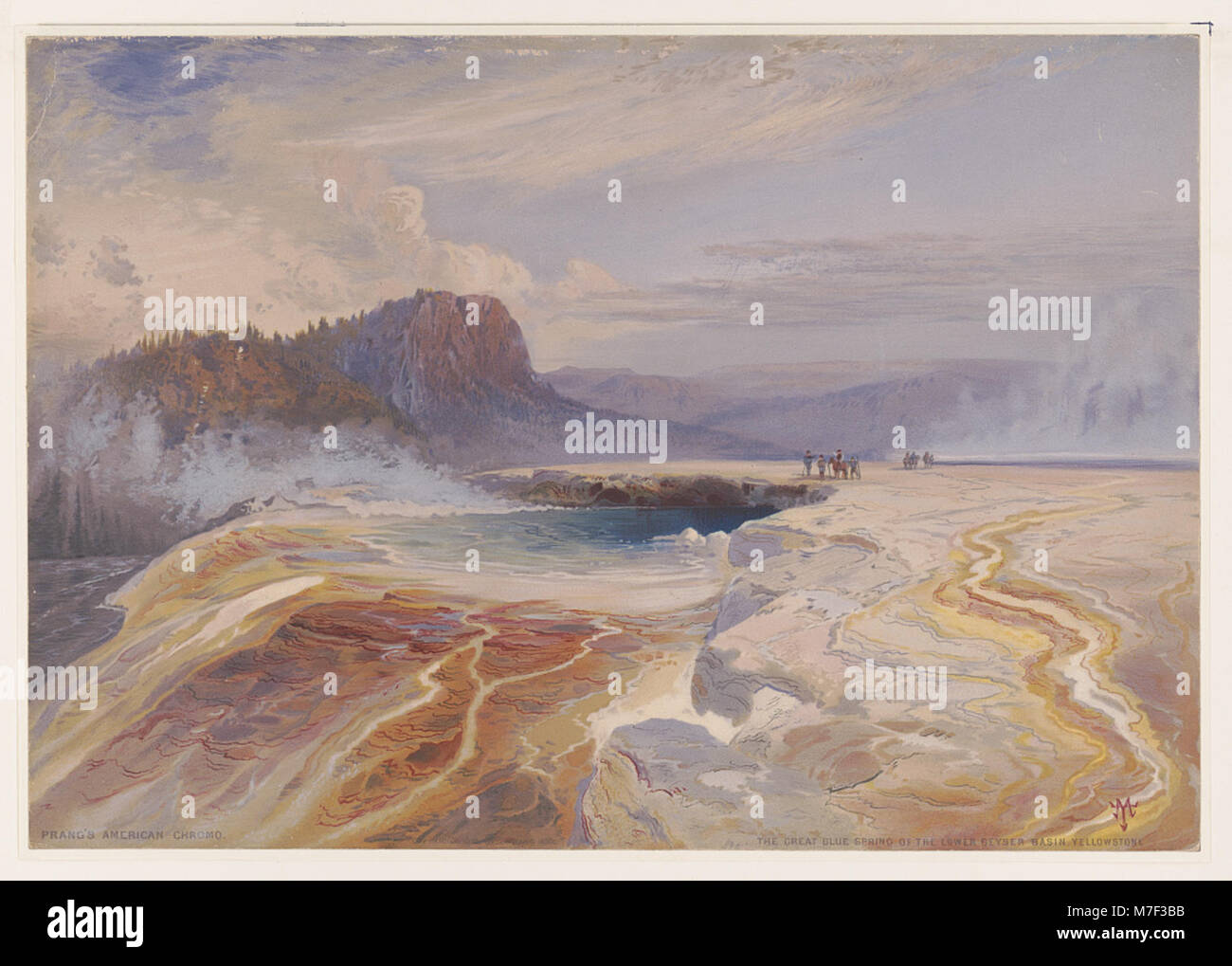 The Great Blue Spring, located in the Lower Geyser Basin of Yellowstone ...