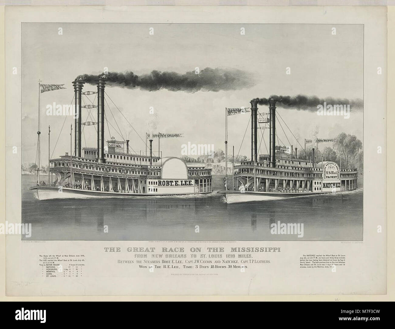 A depiction of the great race on the Mississippi River, spanning from ...