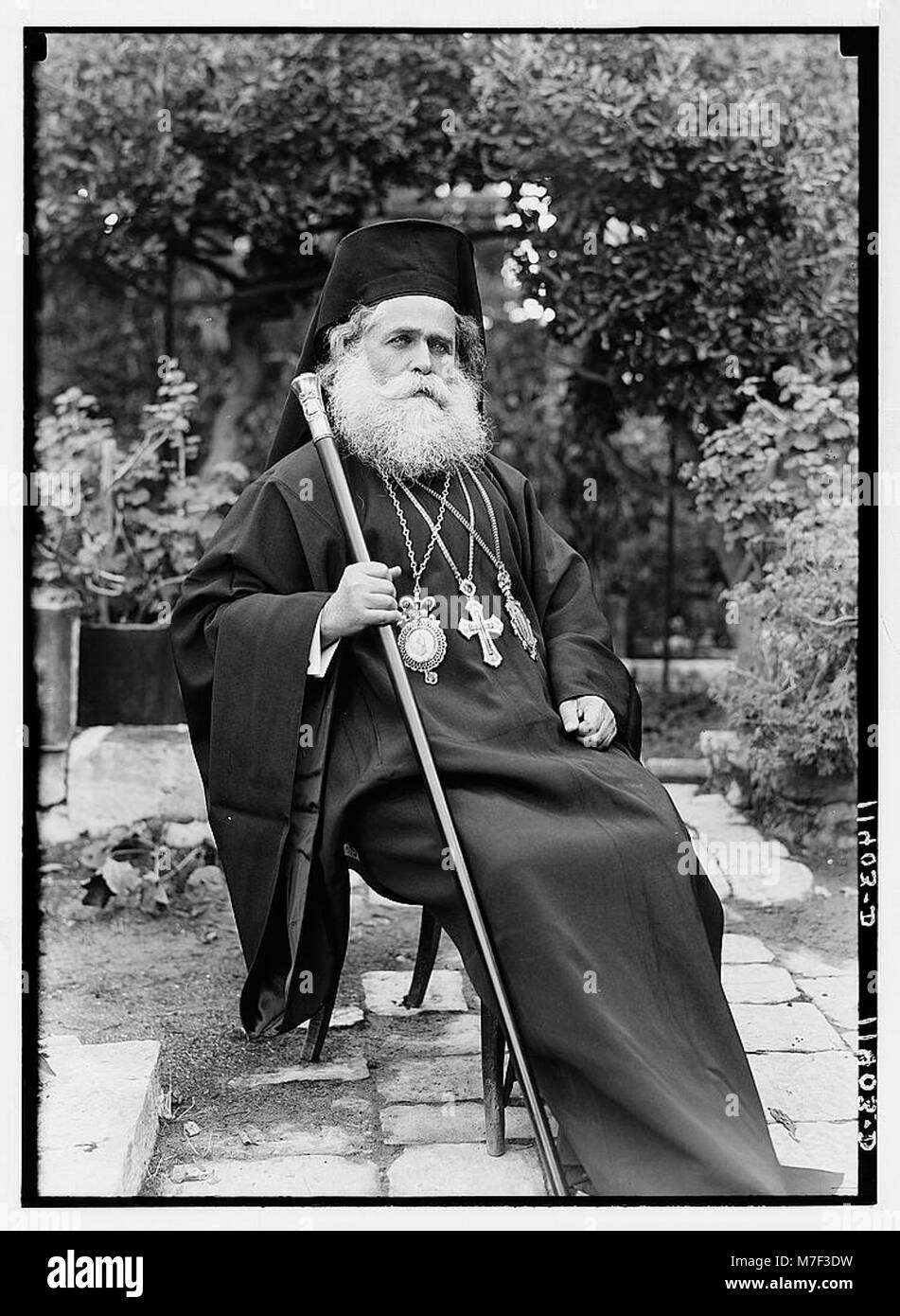 A portrait of a Greek patriarch, representing his religious and ...