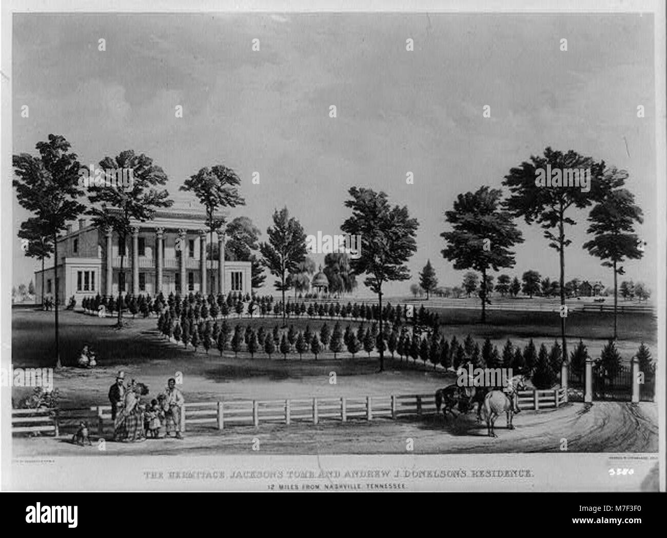 A historical photograph of The Hermitage, the tomb of Andrew Jackson ...