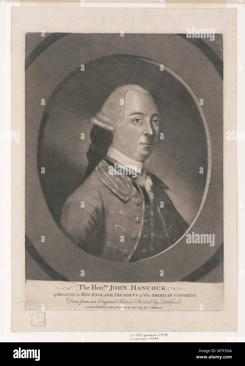 This portrait of John Hancock, a prominent figure in American history ...