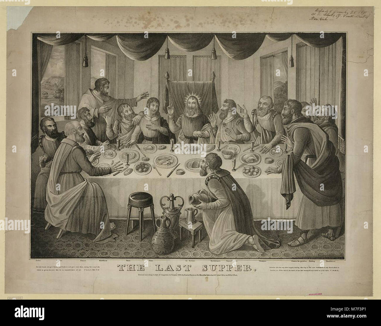 A depiction of 'The Last Supper,' a significant moment in Christian ...