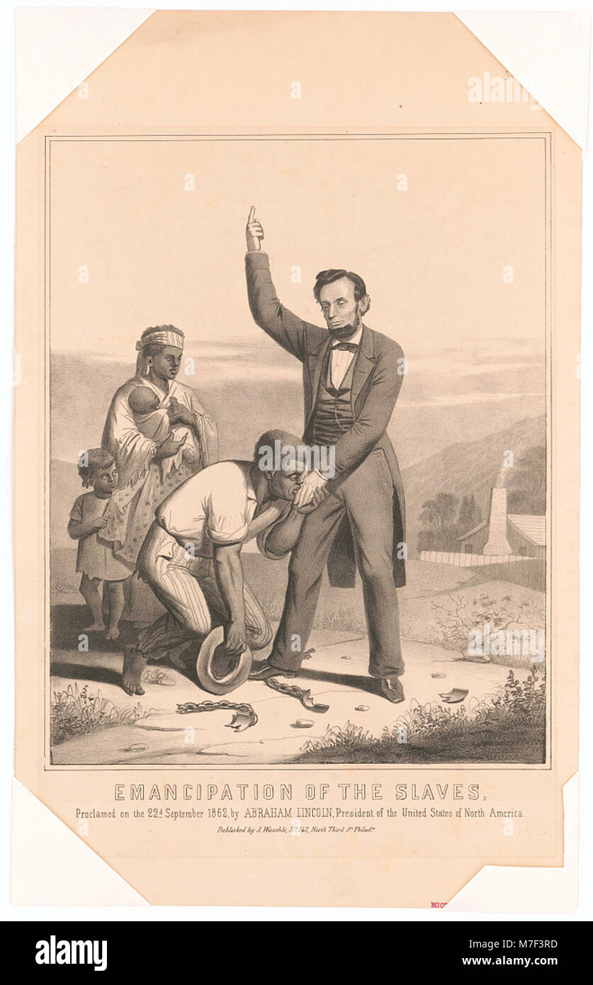 Emancipation of the slaves 1862 president abraham lincoln hi-res stock ...
