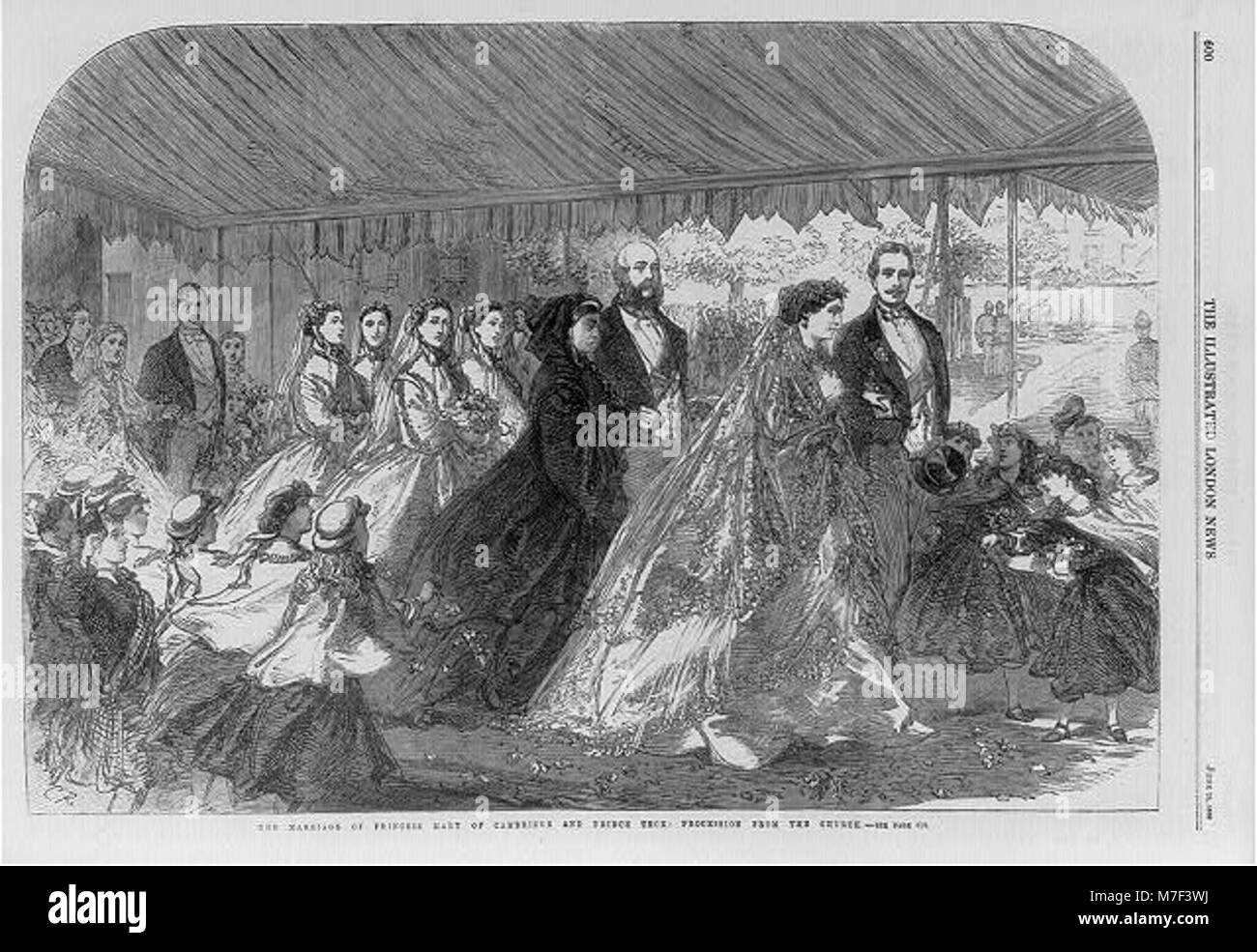 This historic image shows the royal procession following the marriage ...