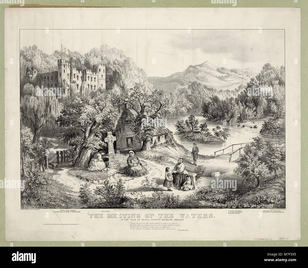 A scenic photograph of the meeting of the waters in the Vale of Avoca ...