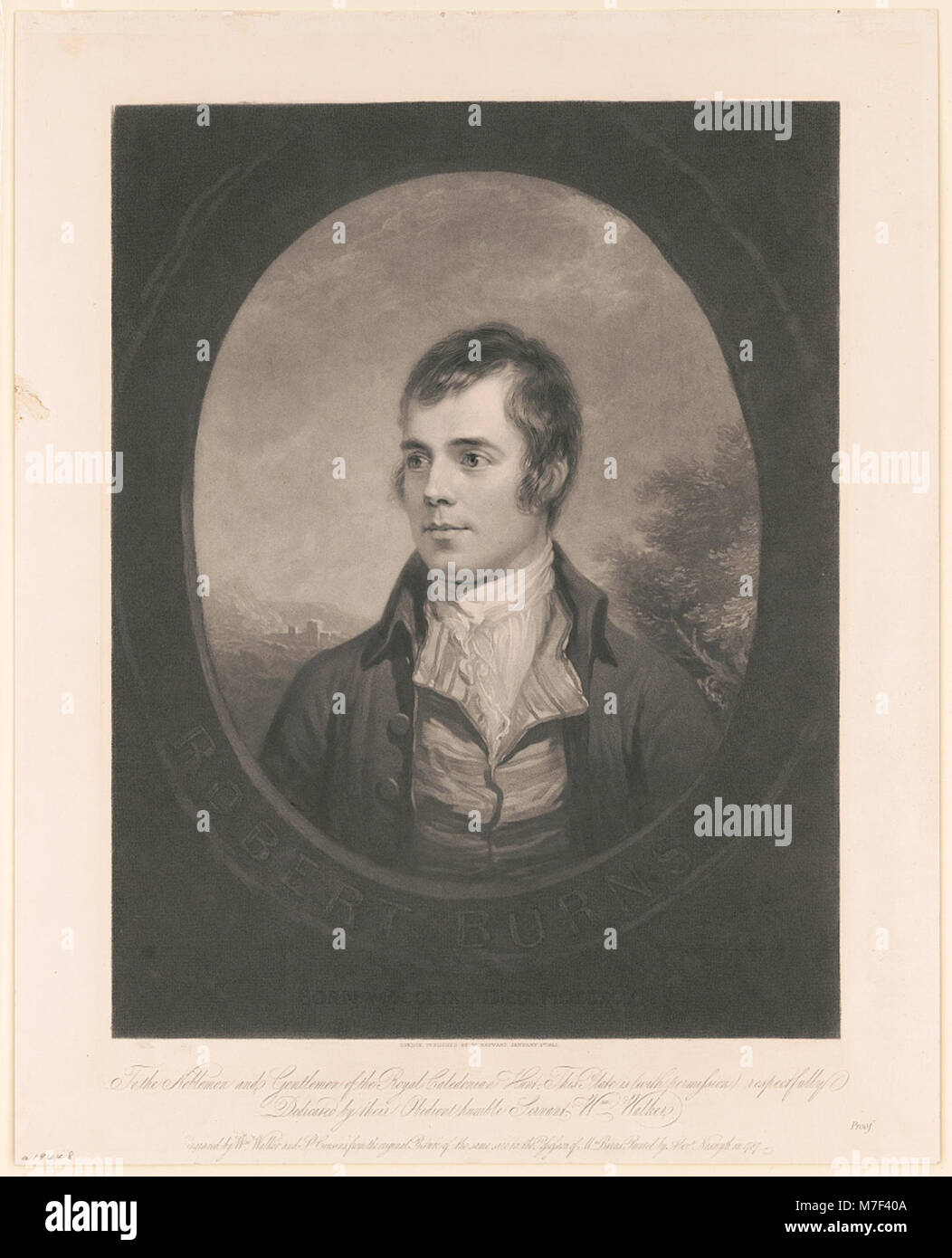The portrait of Robert Burns, a Scottish poet, captures the iconic ...