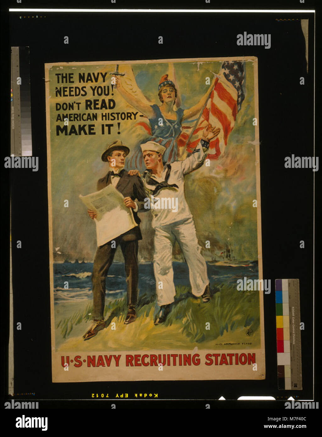 A recruitment poster from World War I by James Montgomery Flagg, urging ...