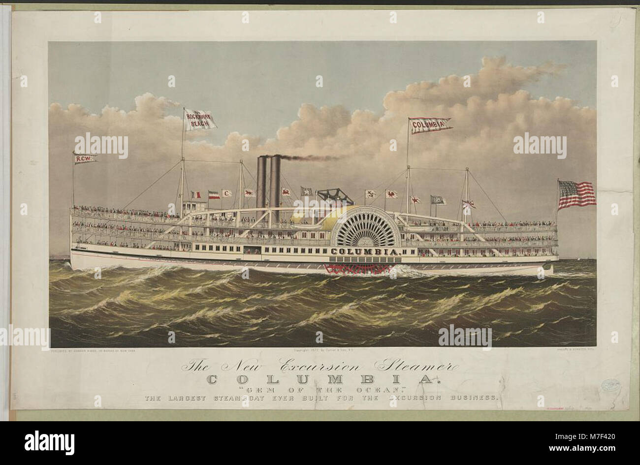An illustration or photograph of the new excursion steamer Columbia ...