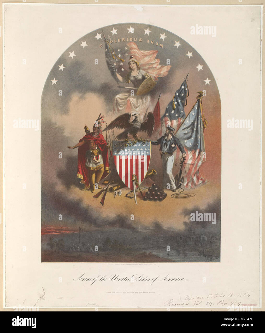 This image shows the official arms of the United States of America ...