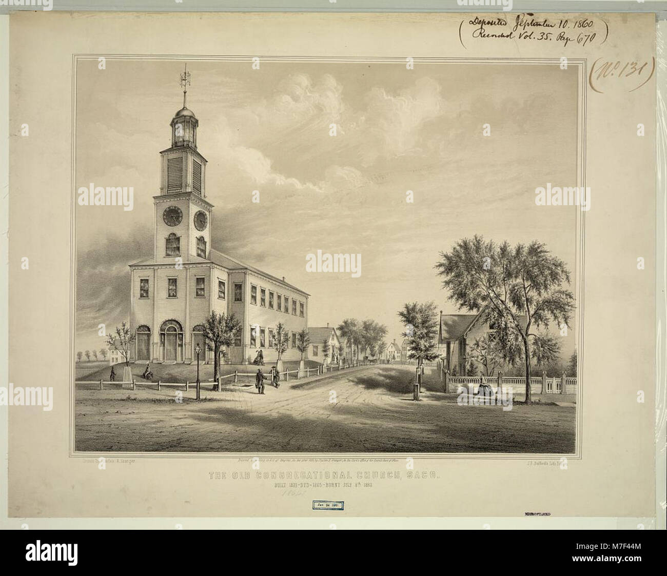 The old Congregational Church in Saco, Maine, pictured in this ...
